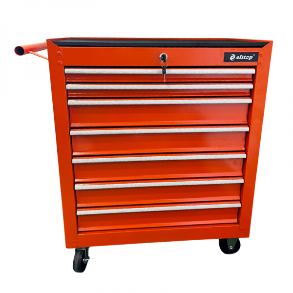Carrinho Organizador de Ferramentas ELITOP 7 Gavetas Vermelho
